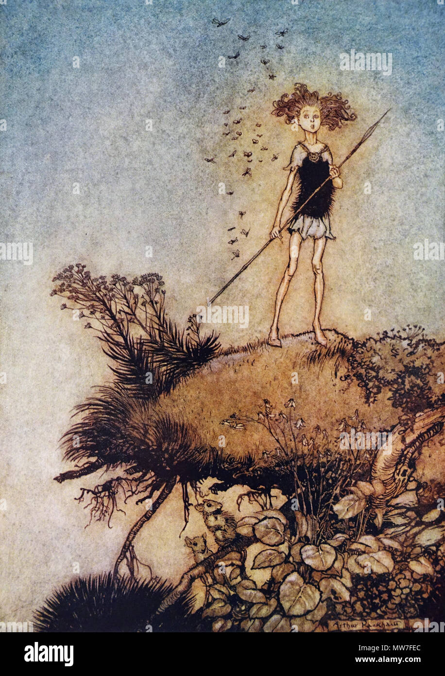 Arthur Rackham - One aloof stand sentinel Stock Photo - Alamy