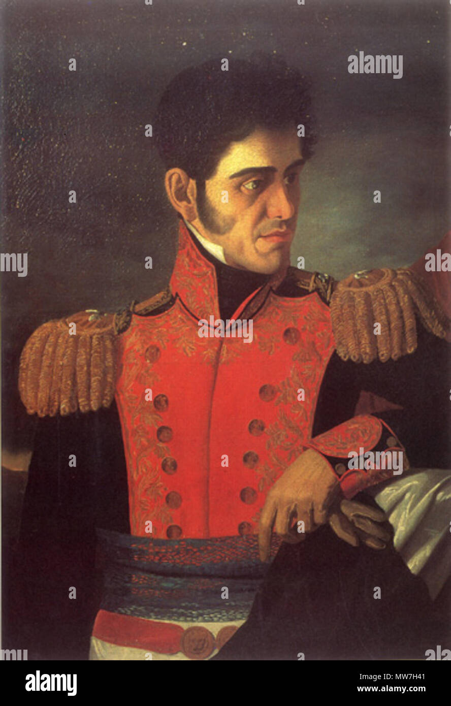 52 Antonio López de Santa Anna, siglo XIX, óleo sobre tela Stock Photo ...