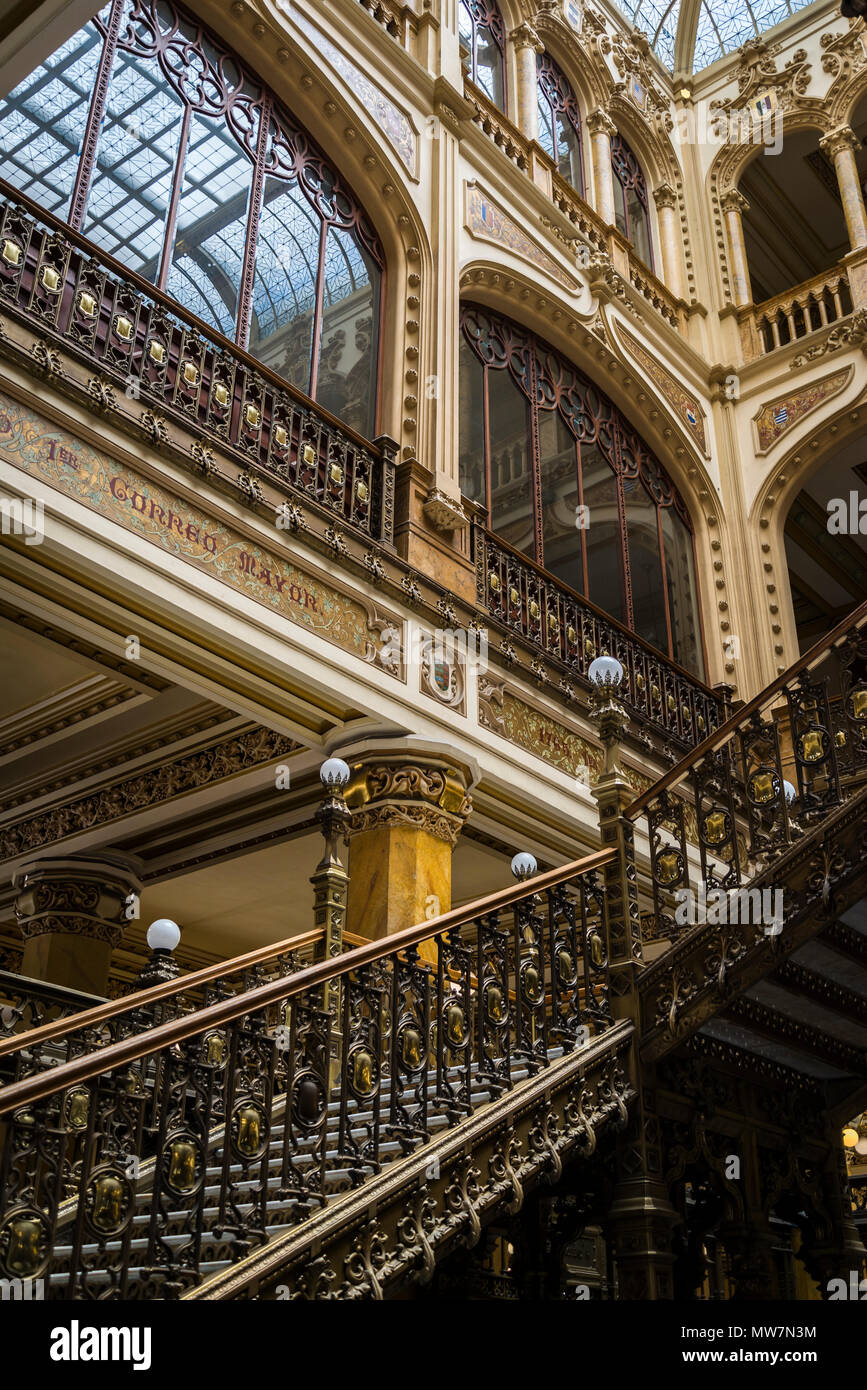 Postal Palace of Mexico City, also known as the "Correo Mayor" or Main ...
