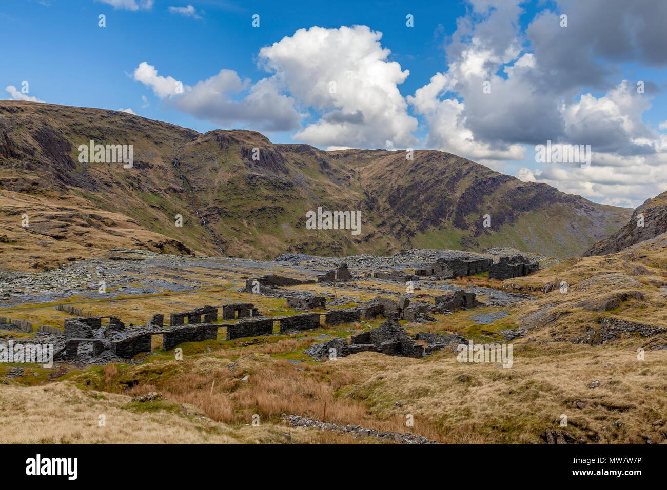 The now disused site of the former Rhosydd Slate Quarry, Snowdonia ...