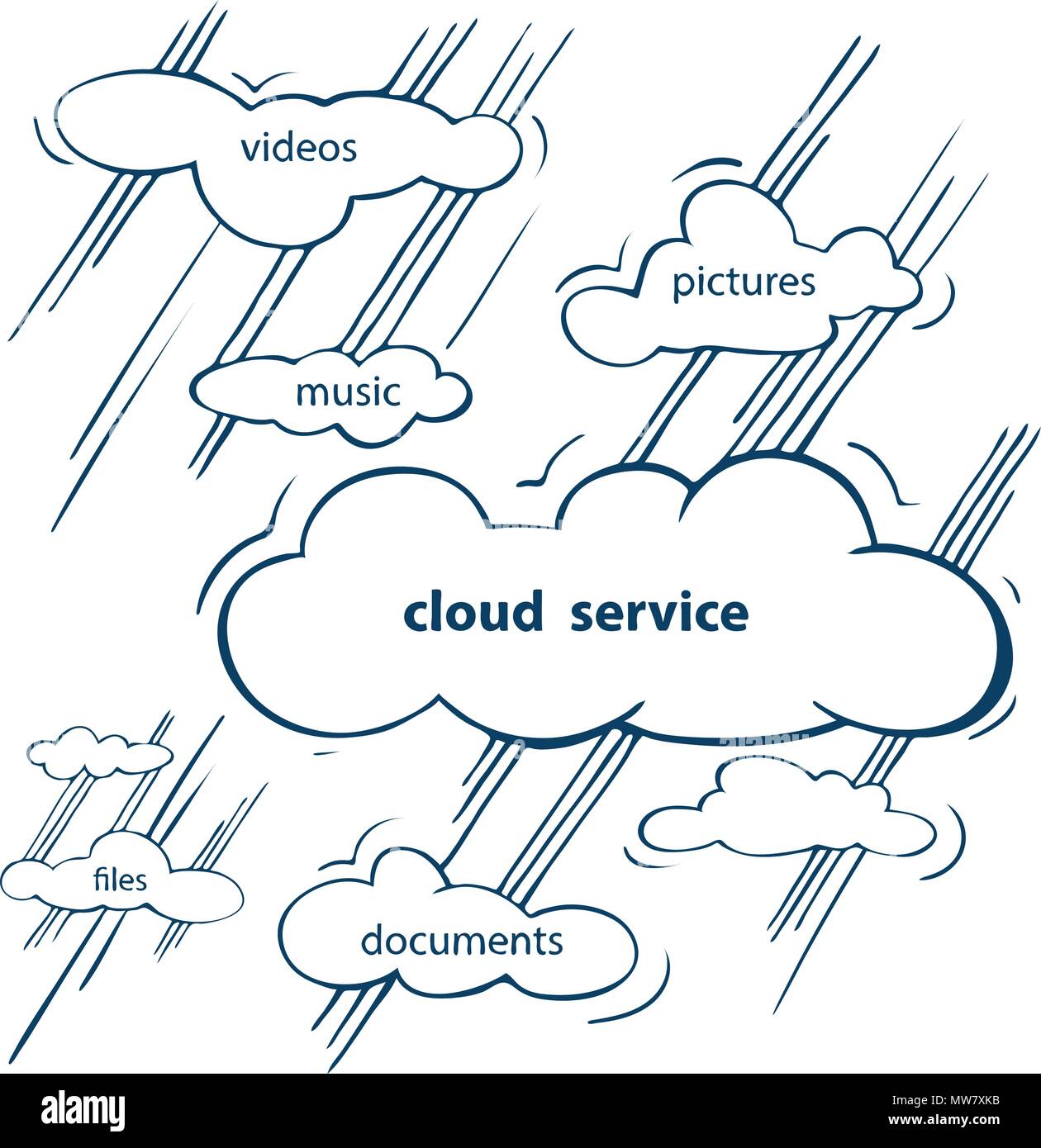 Cloud information technology line Stock Vector Images - Alamy