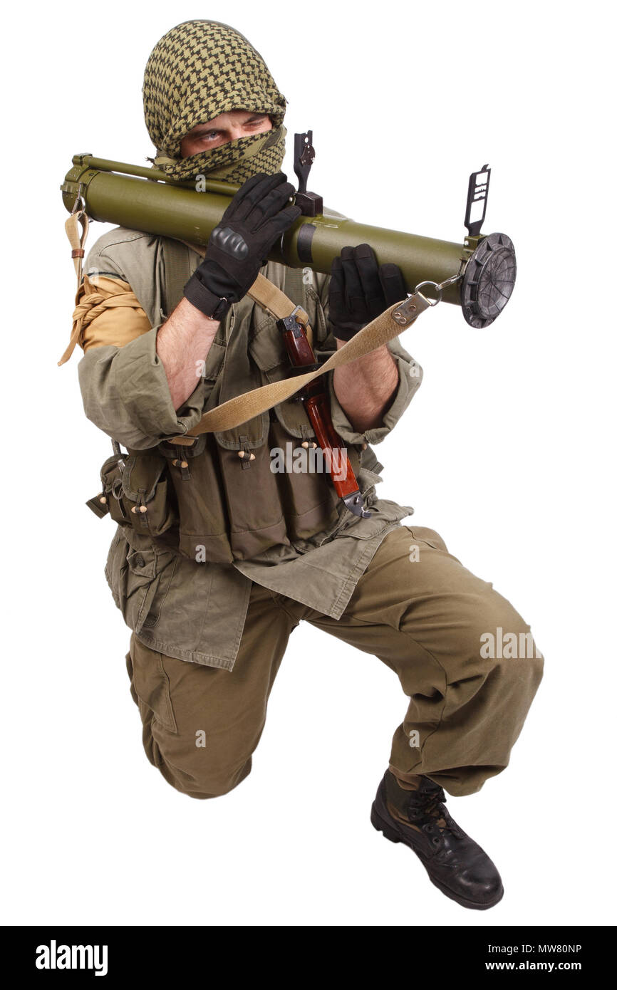 mercenary with anti-tank rocket launcher - RPG Stock Photo - Alamy