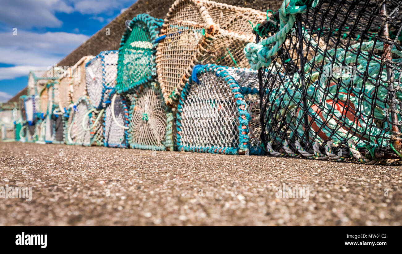 Old fishing cage on shore in Scotland, UK Stock Photo - Alamy