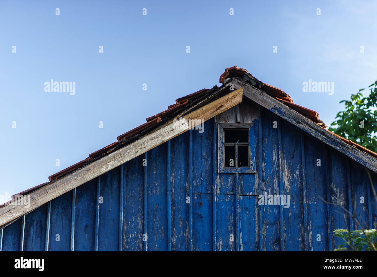 old rural roof with dormer window Stock Photo - Alamy