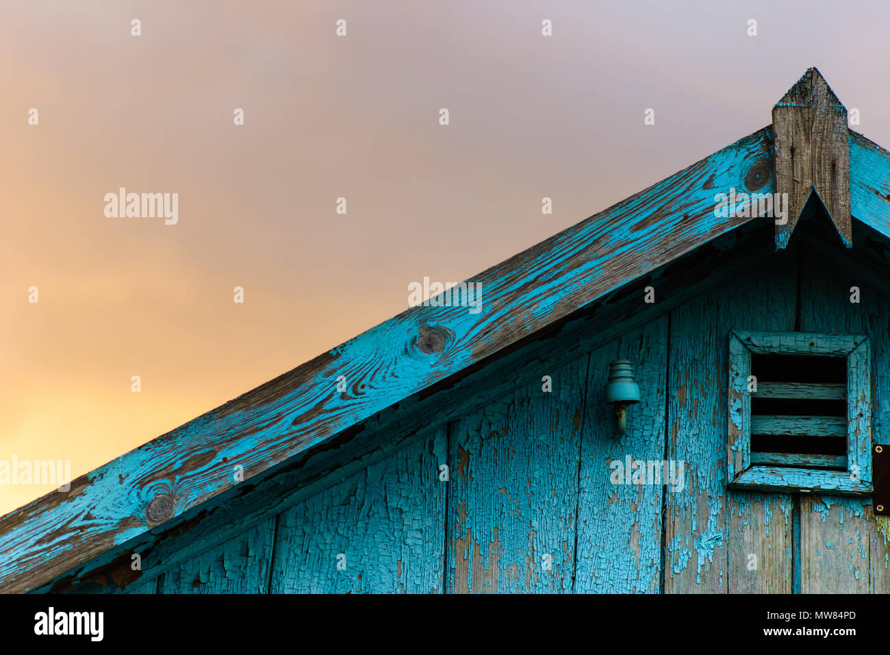 old roof with shabby blue paint Stock Photo - Alamy