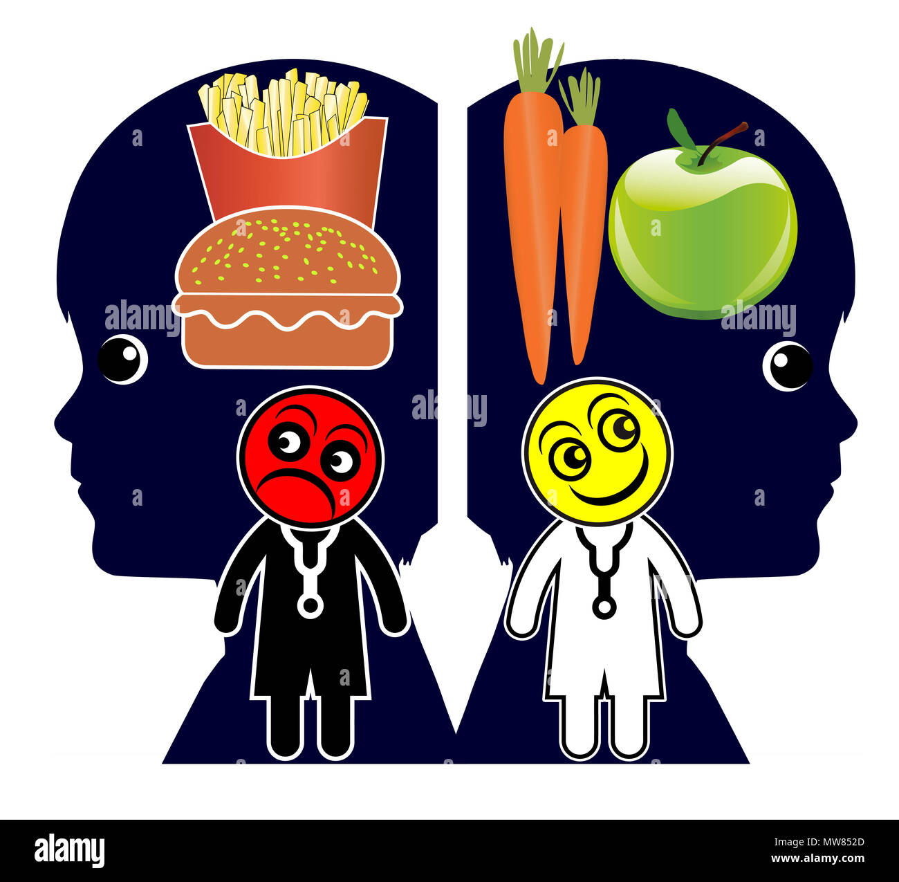 Doctors teach children about dietary patterns and eating behavior Stock ...