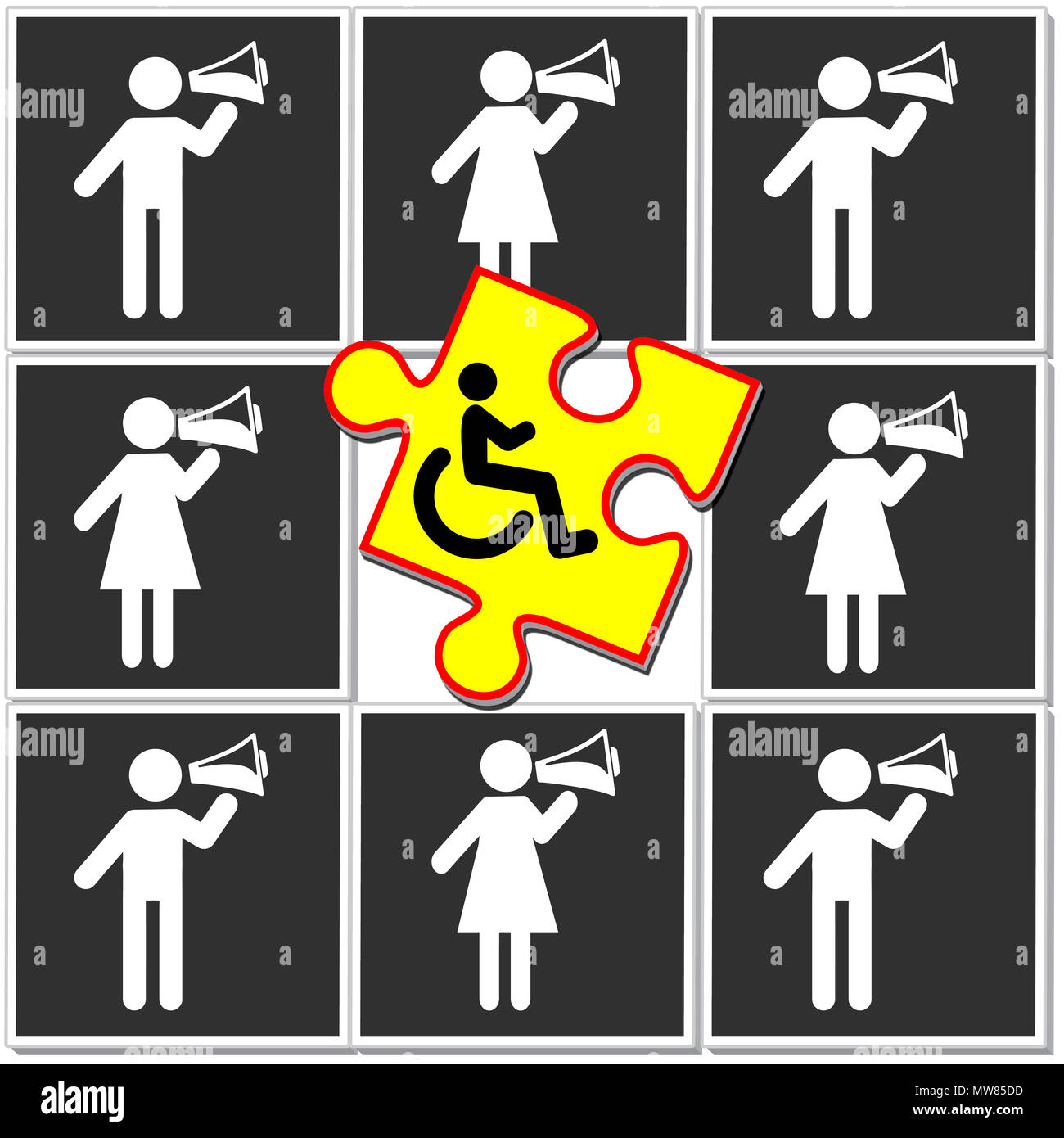 Person being rejected by others due to the difference Stock Photo - Alamy