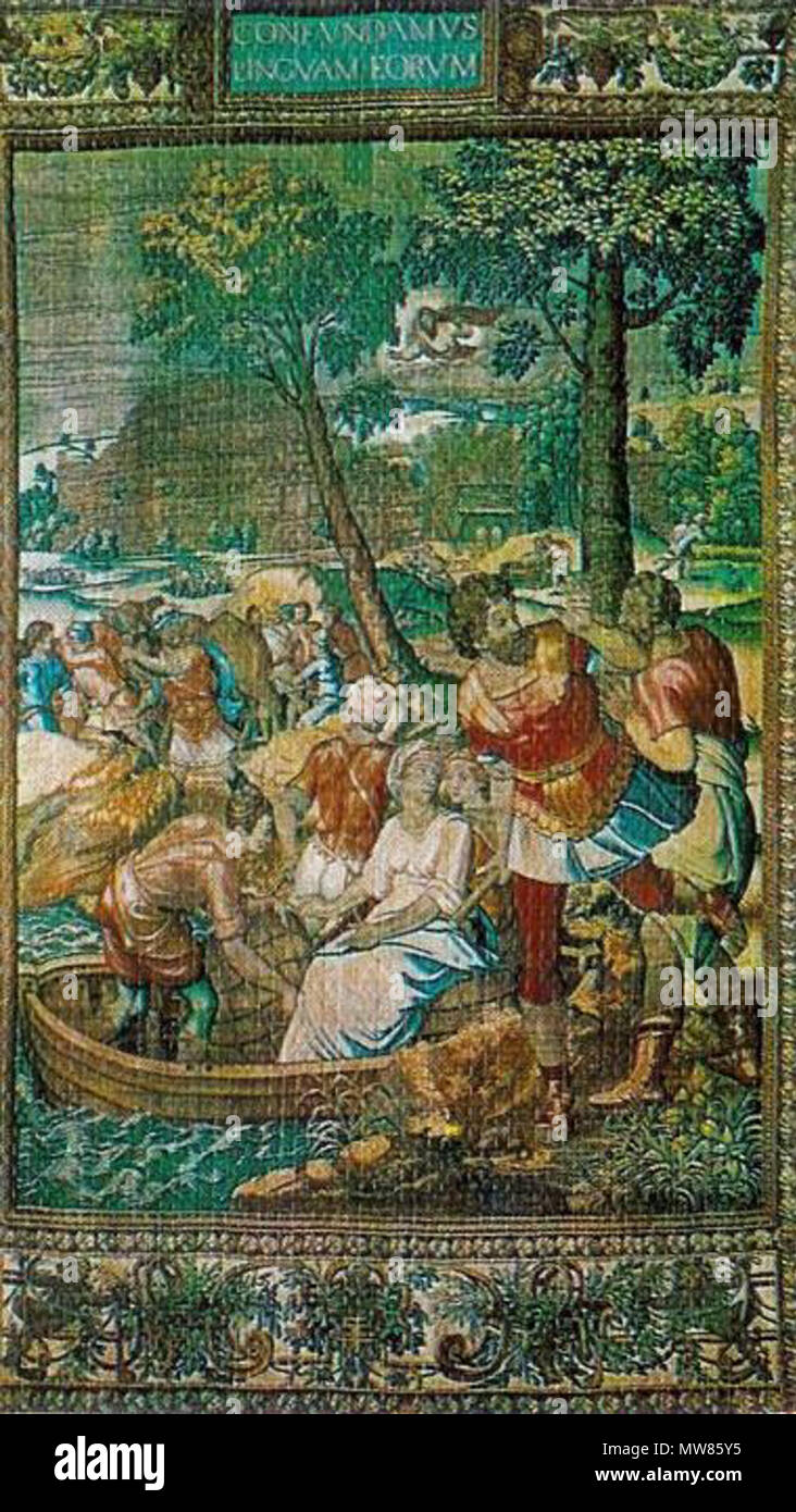 . English: Confusion of Tongues, arras from the collection of Sigismund ...