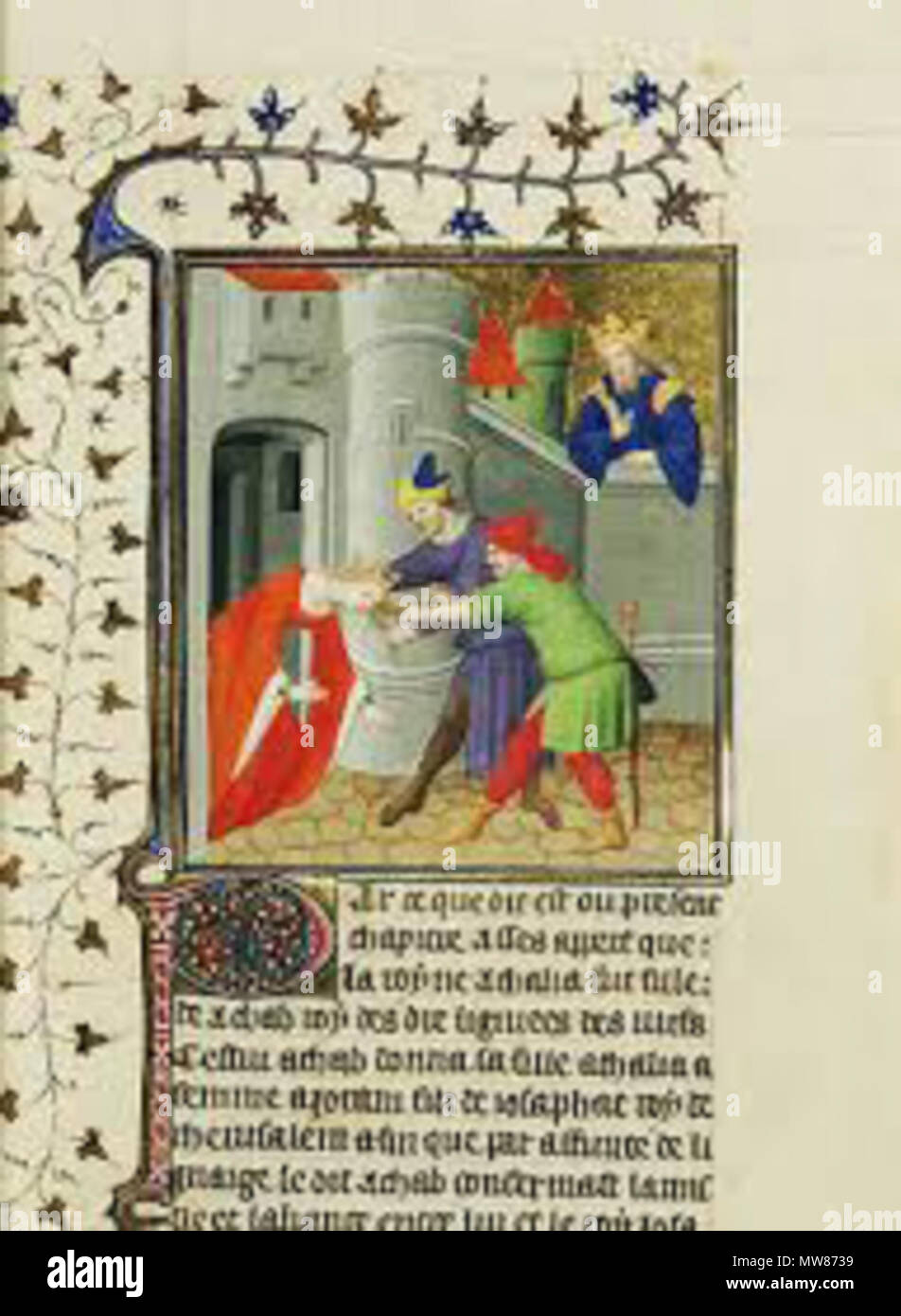 . English: Athaliah, Queen of Judah, dragged from the Temple. Medieval ...