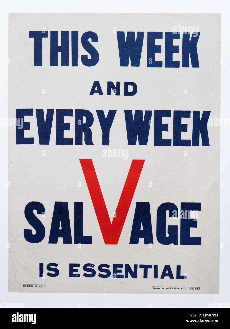 A Second World War poster encouraging people to salvage and re-use ...