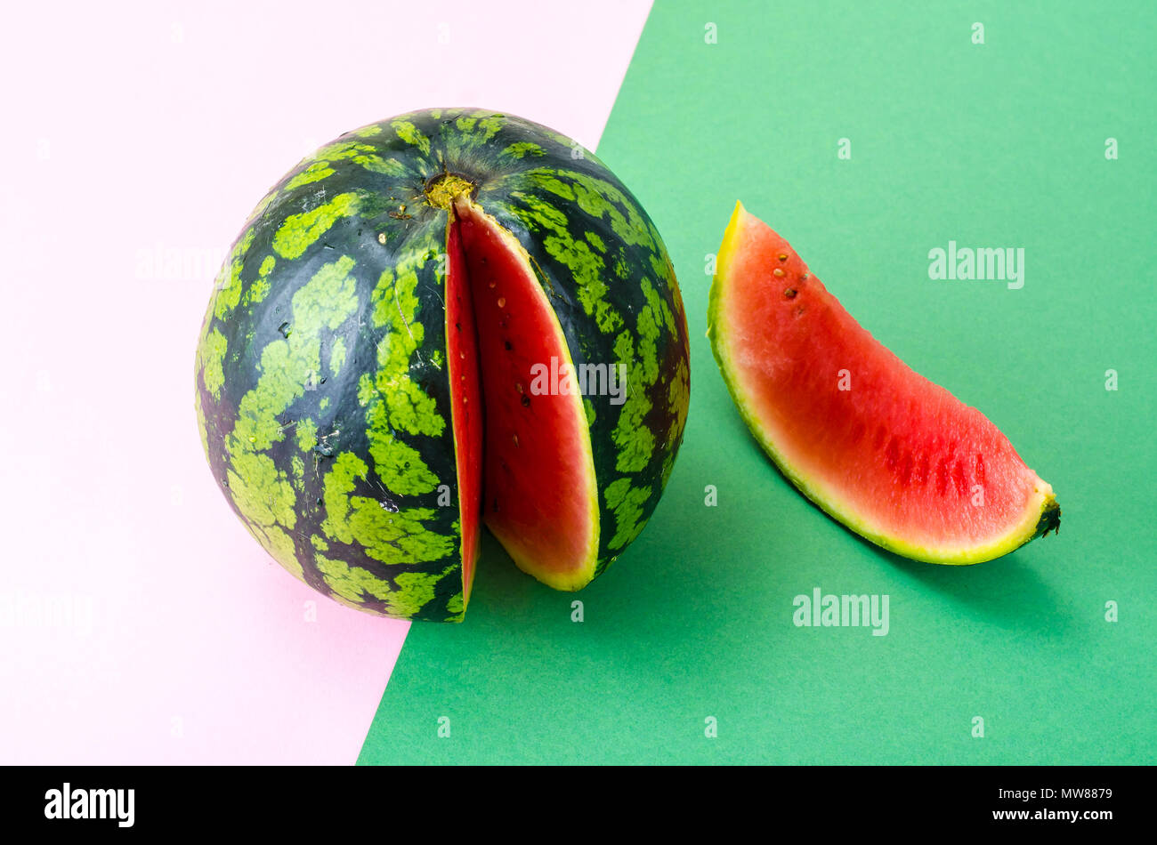 Watermelon mini on bright background. Studio Photo Stock Photo - Alamy