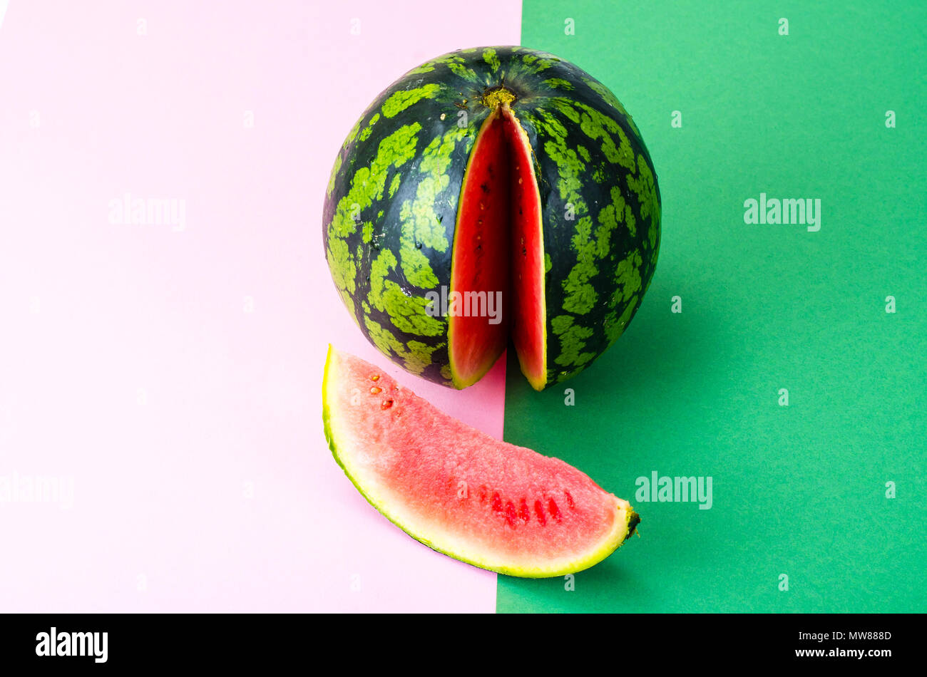 Watermelon mini on bright background. Studio Photo Stock Photo - Alamy