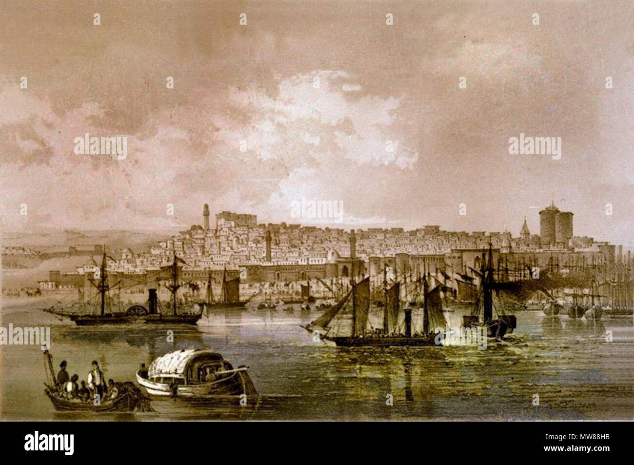 . English: Baku Русский: «Баку. Цветная литография (XIX век), Россия ...