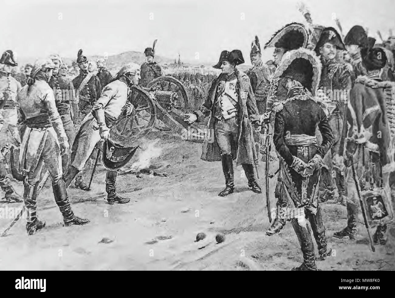 . English: General Mack surrenders his army at Ulm, 20 October 1805 ...