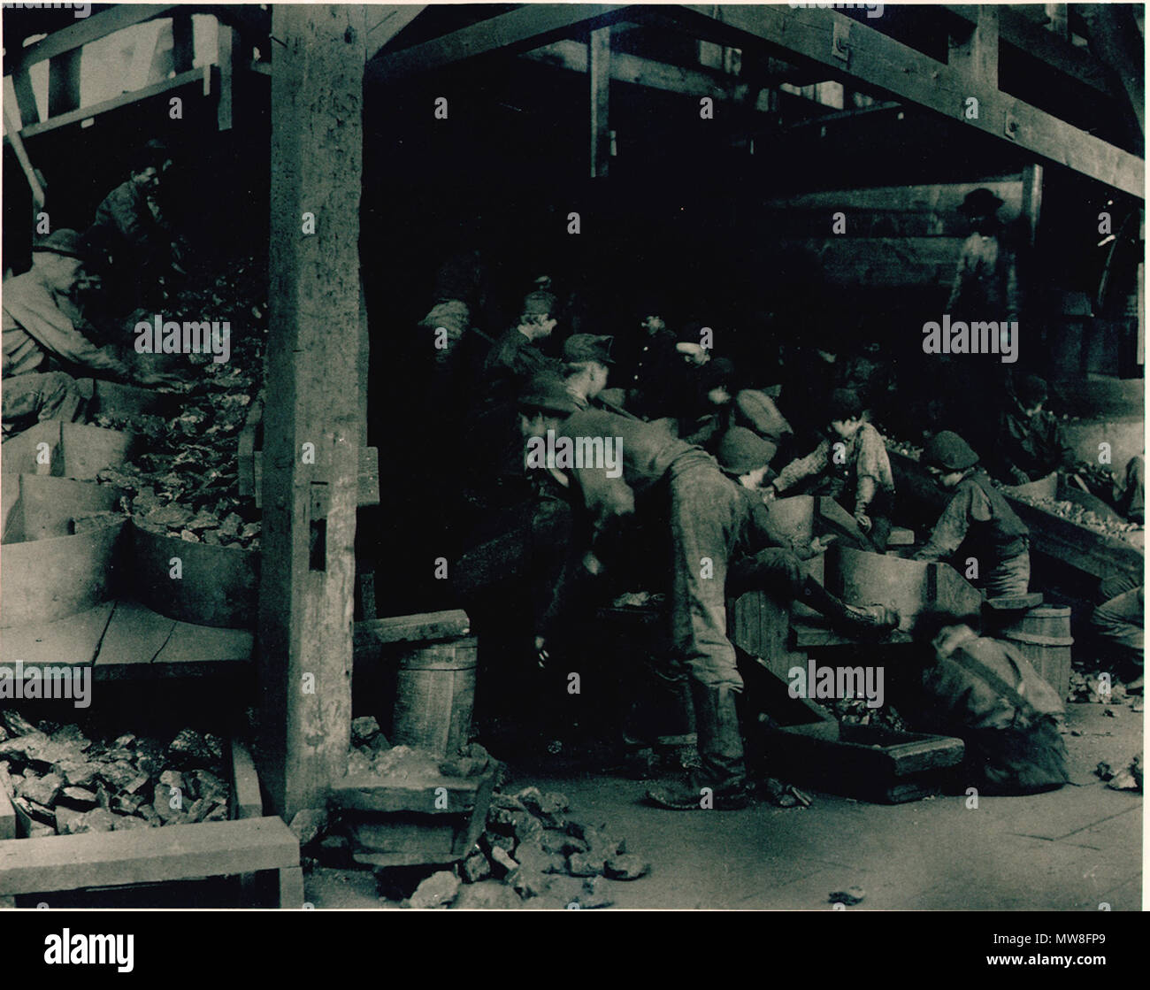 . Boys picking slate from coal. packer #5 breaker . 1880s/1977. George ...