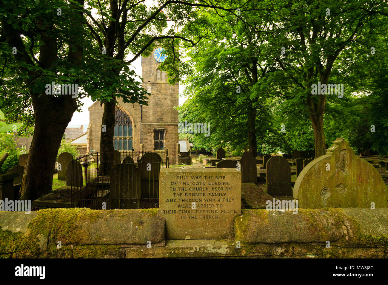 A stone tablet marking the gateway the Bronte family used between the ...