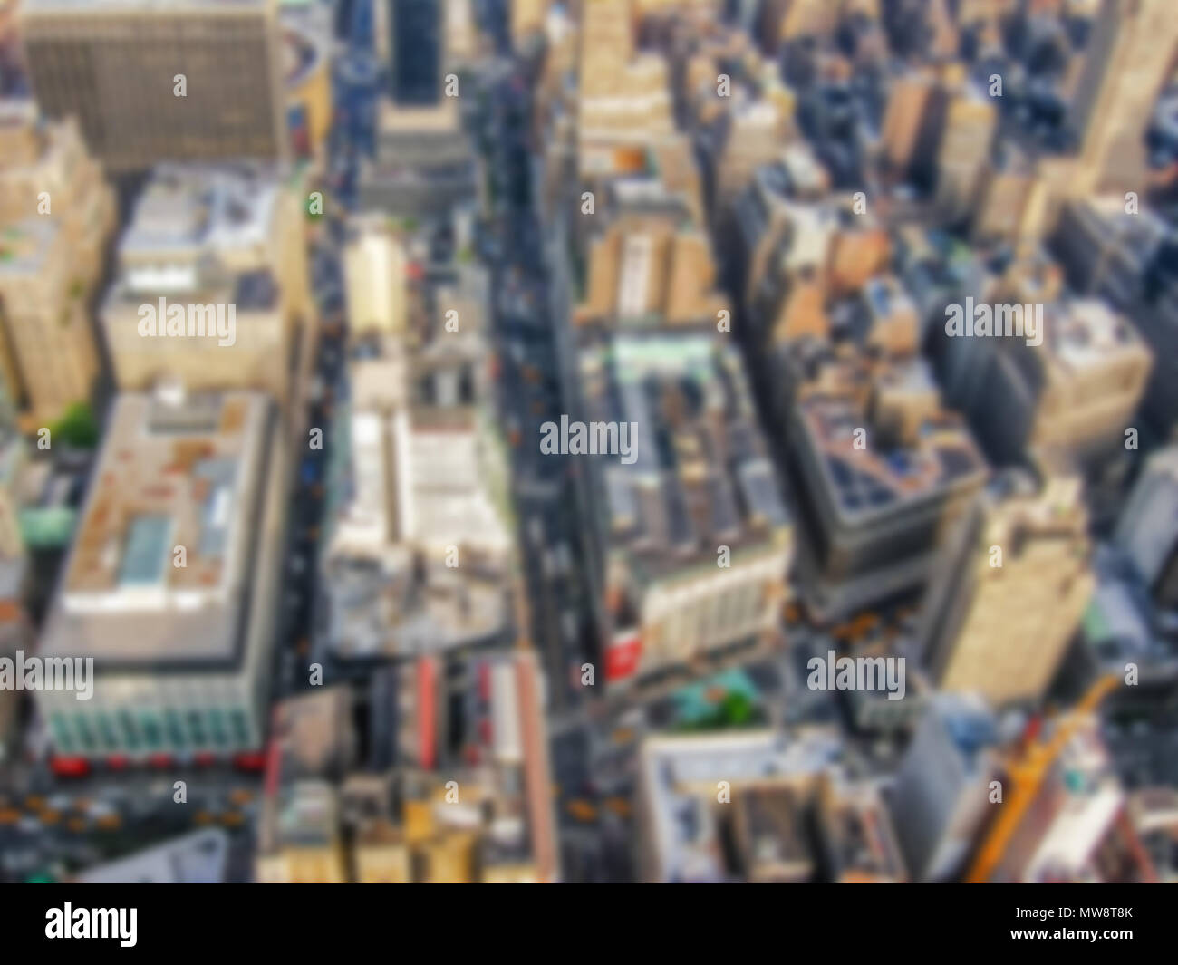 Defocused background of New York City Manhattan Skyline, helicopter ...