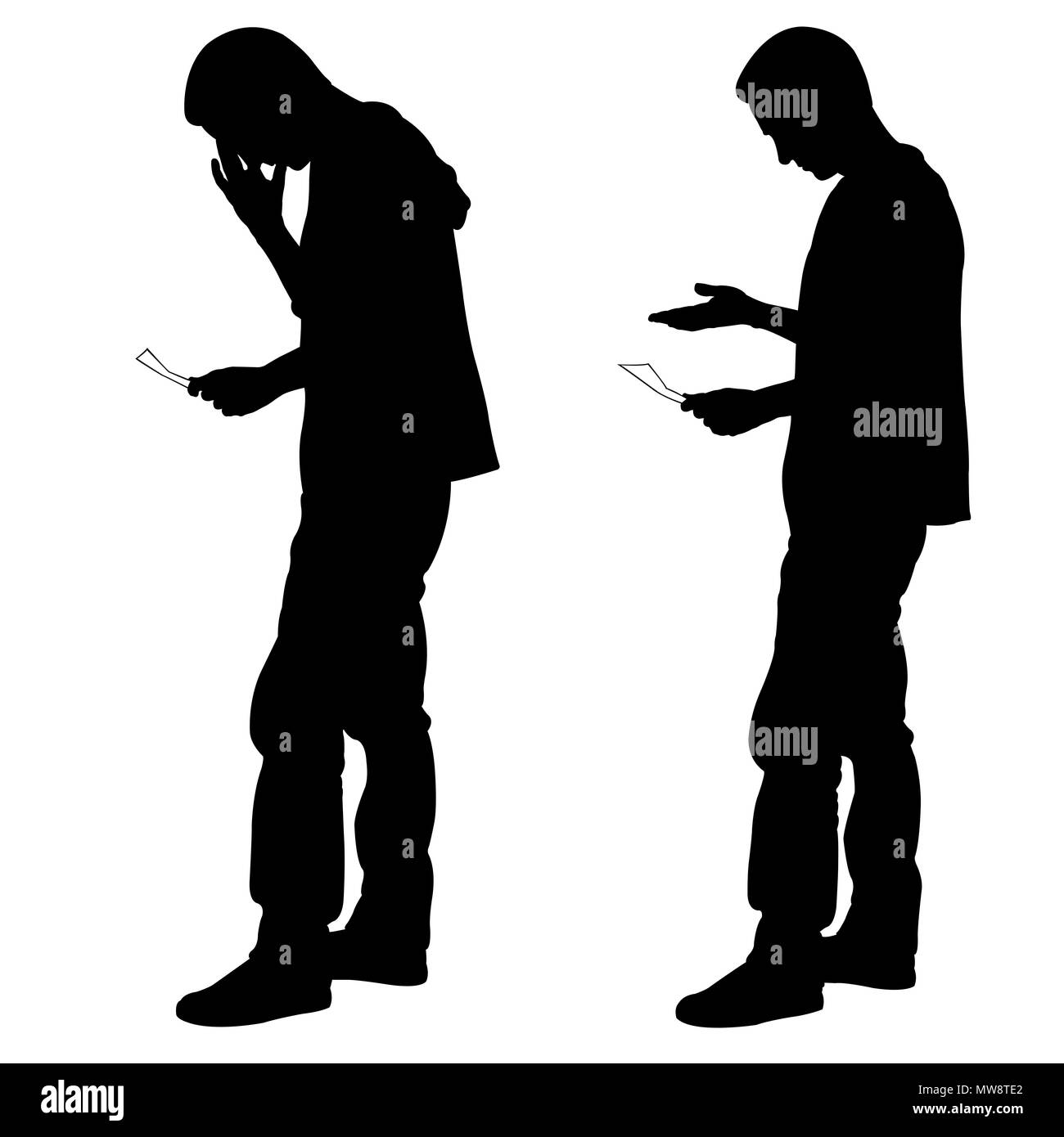 Reading paper confused Black and White Stock Photos & Images - Alamy