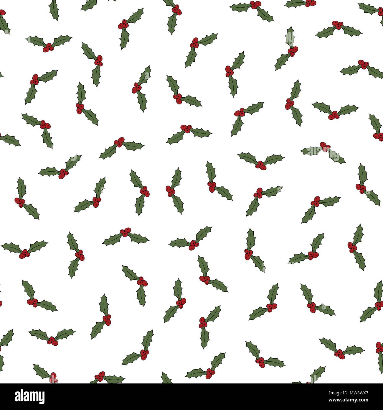 Seamless mistletoe background isolated on white Stock Vector Image ...