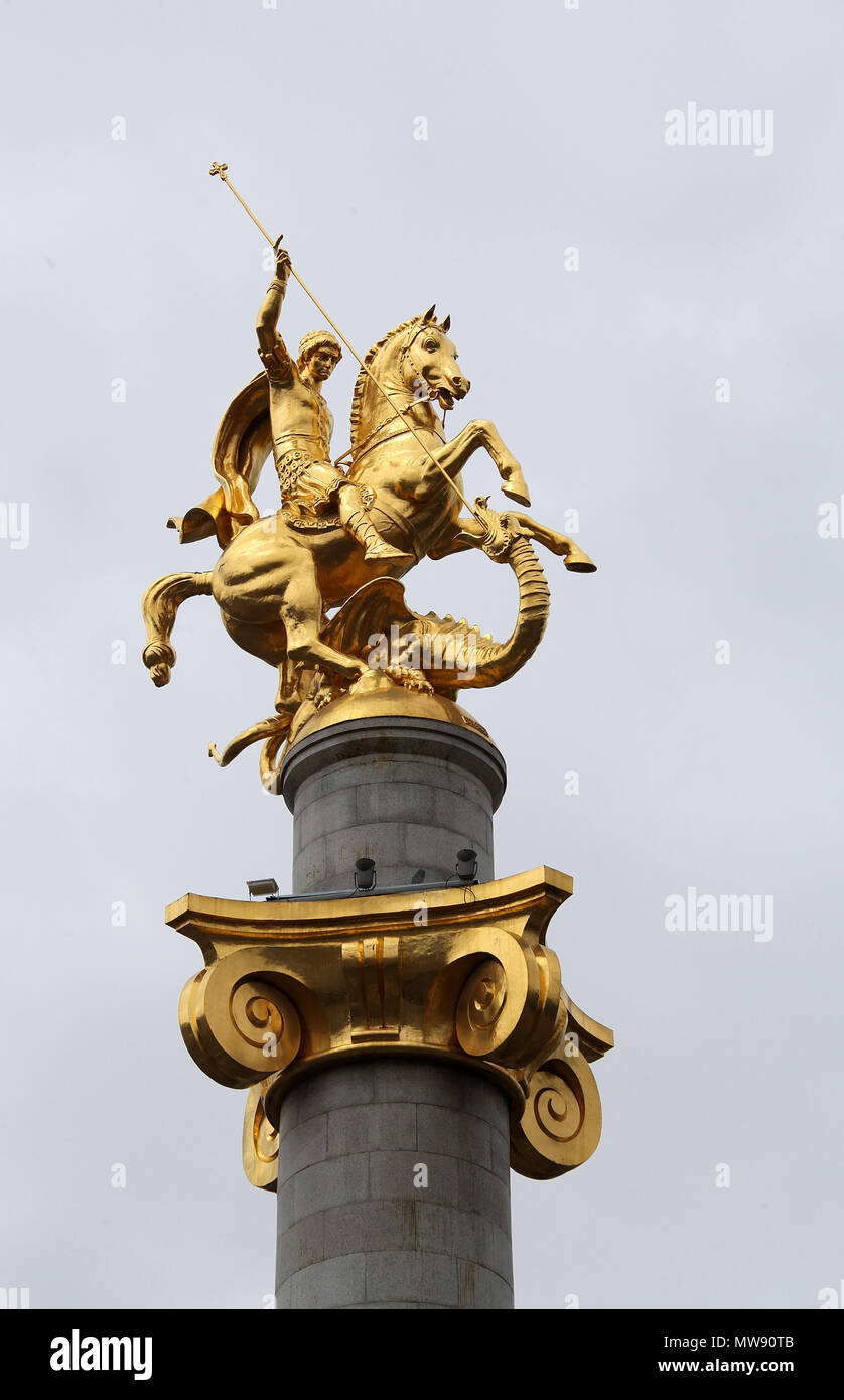 Liberty Monument at Freedom Square in Tbilisi Stock Photo - Alamy