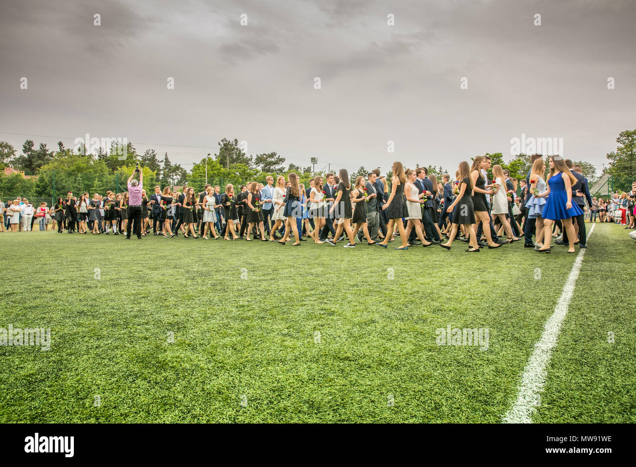 Jozefow, Poland - June 21, 2017: Polonaise dancing on the last day of ...