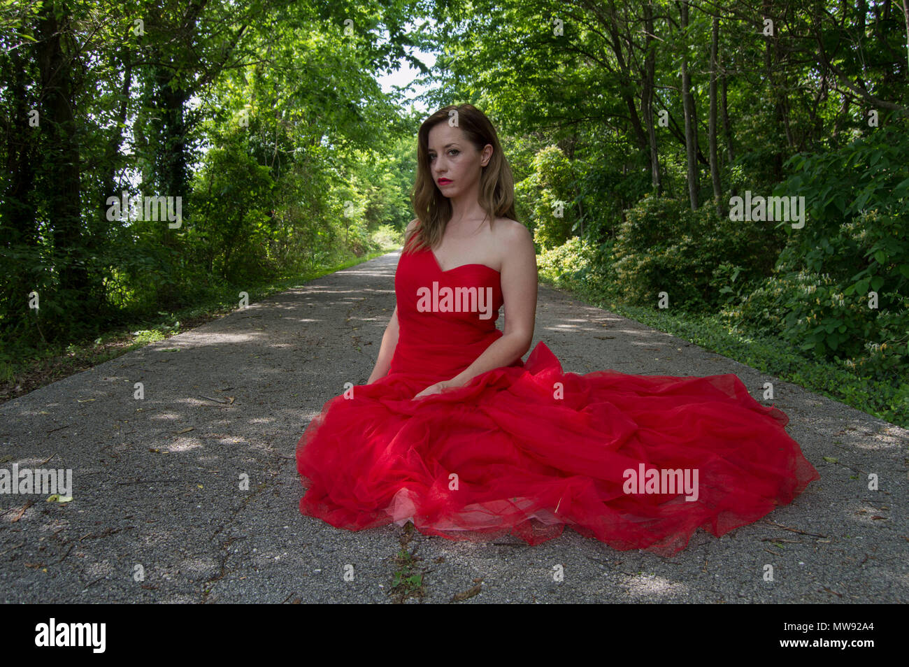 Book Cover Red Dress beautiful girl Stock Photo - Alamy