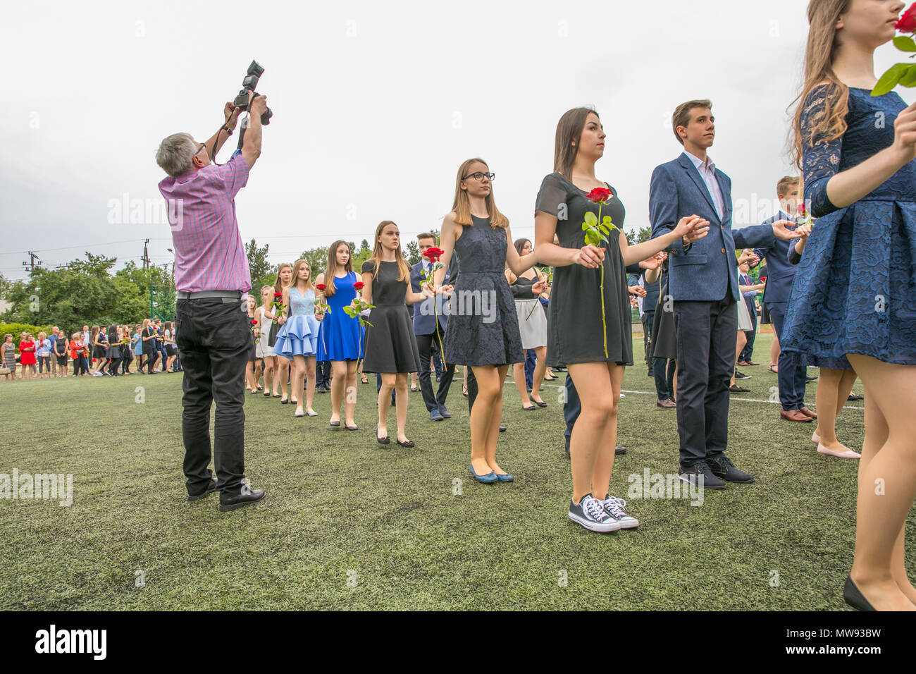 Jozefow, Poland - June 21, 2017: Polonaise dancing on the last day of ...