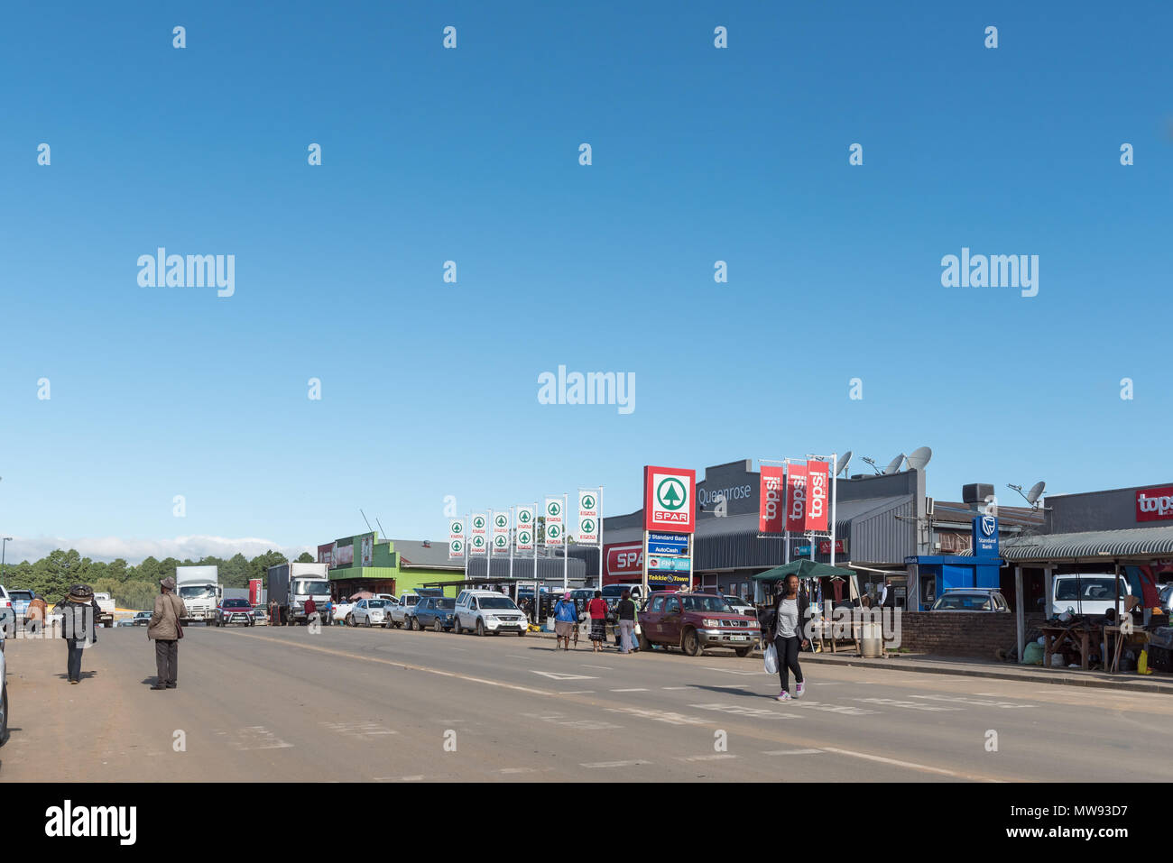 MACLEAR, SOUTH AFRICA - MARCH 26, 2018: A street scene with businesses ...