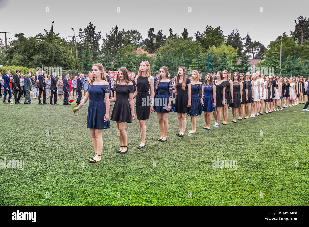 Jozefow, Poland - June 21, 2017: Polonaise dancing on the last day of ...