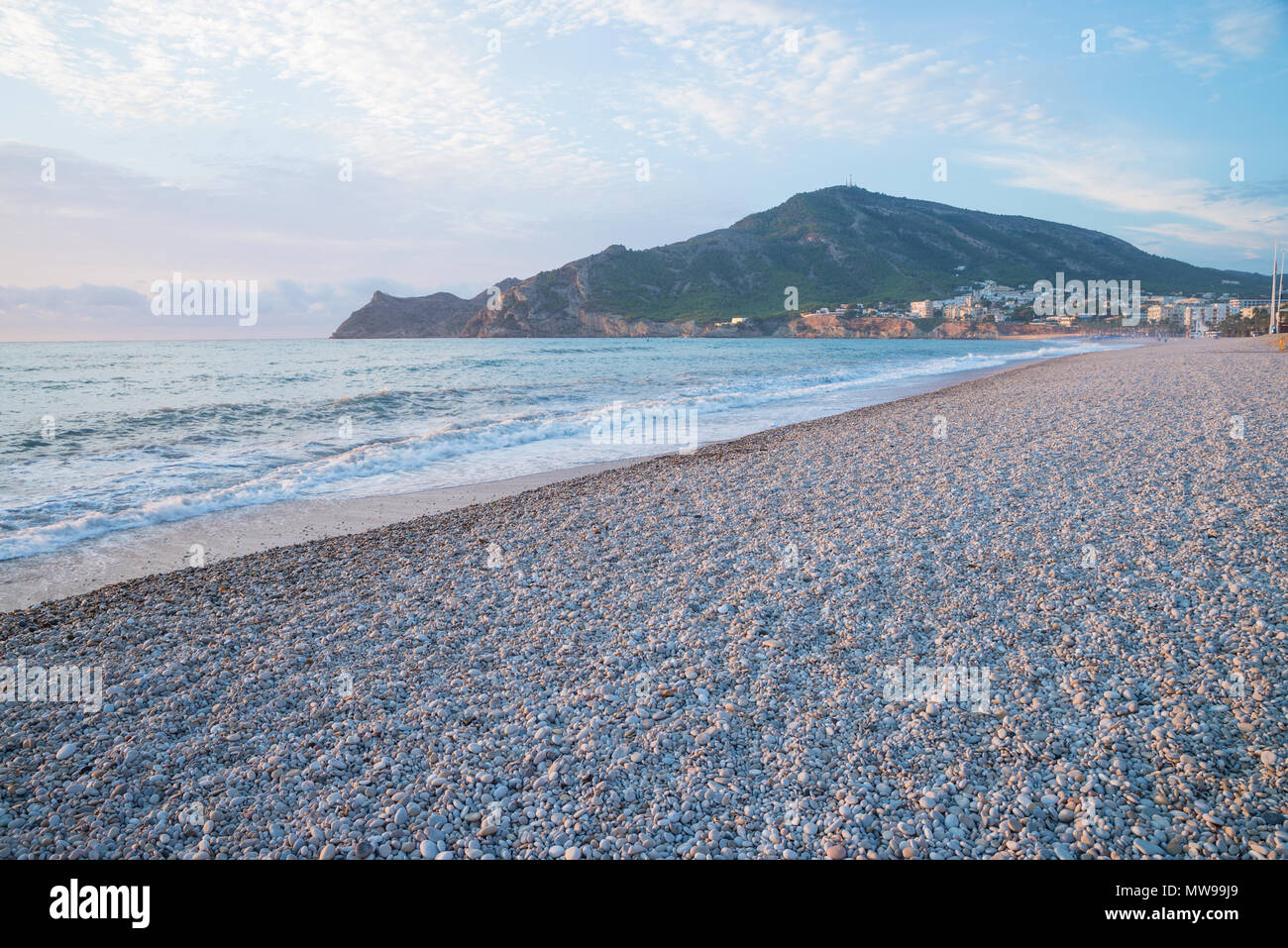 Albir beach early monrning, scenic Costa Blanca resort, Alicante, Spain ...