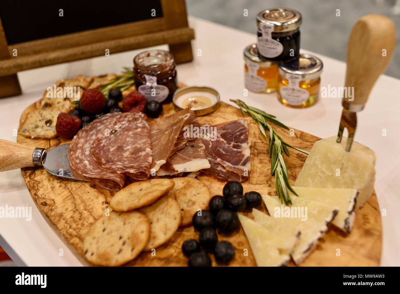 Charcuterie display salami cheese hi-res stock photography and images ...
