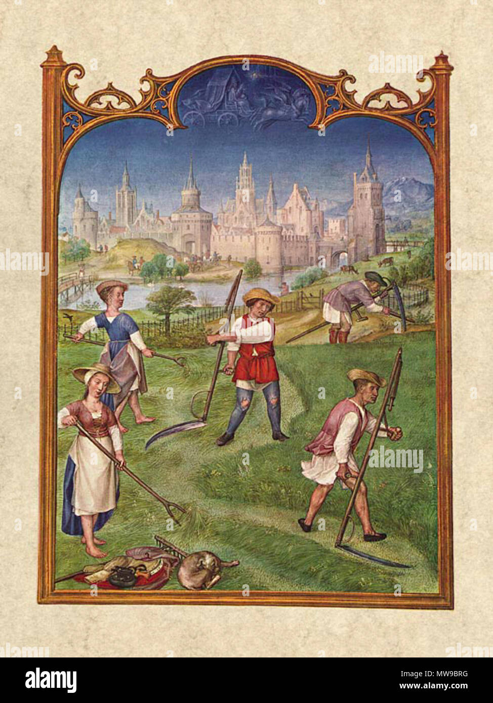 . Juni, Brevarium Grimani, fol. 7v (Flemish) . circa 1510. Gerard ...