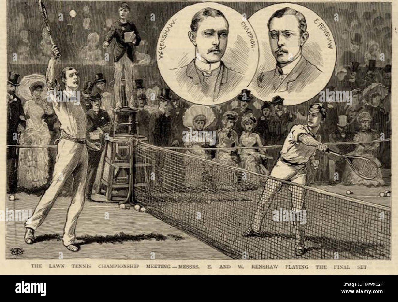 . Nederlands: Wimbledonwinnaars Ernest Renshaw (1861-1899) + William ...