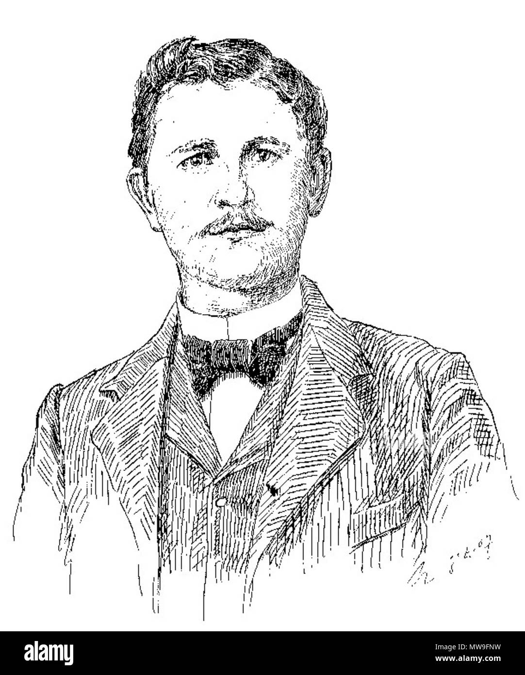 . Selbstportrait von Carl Oberbach, Grevenbroich . 1907. Scan und Repro ...