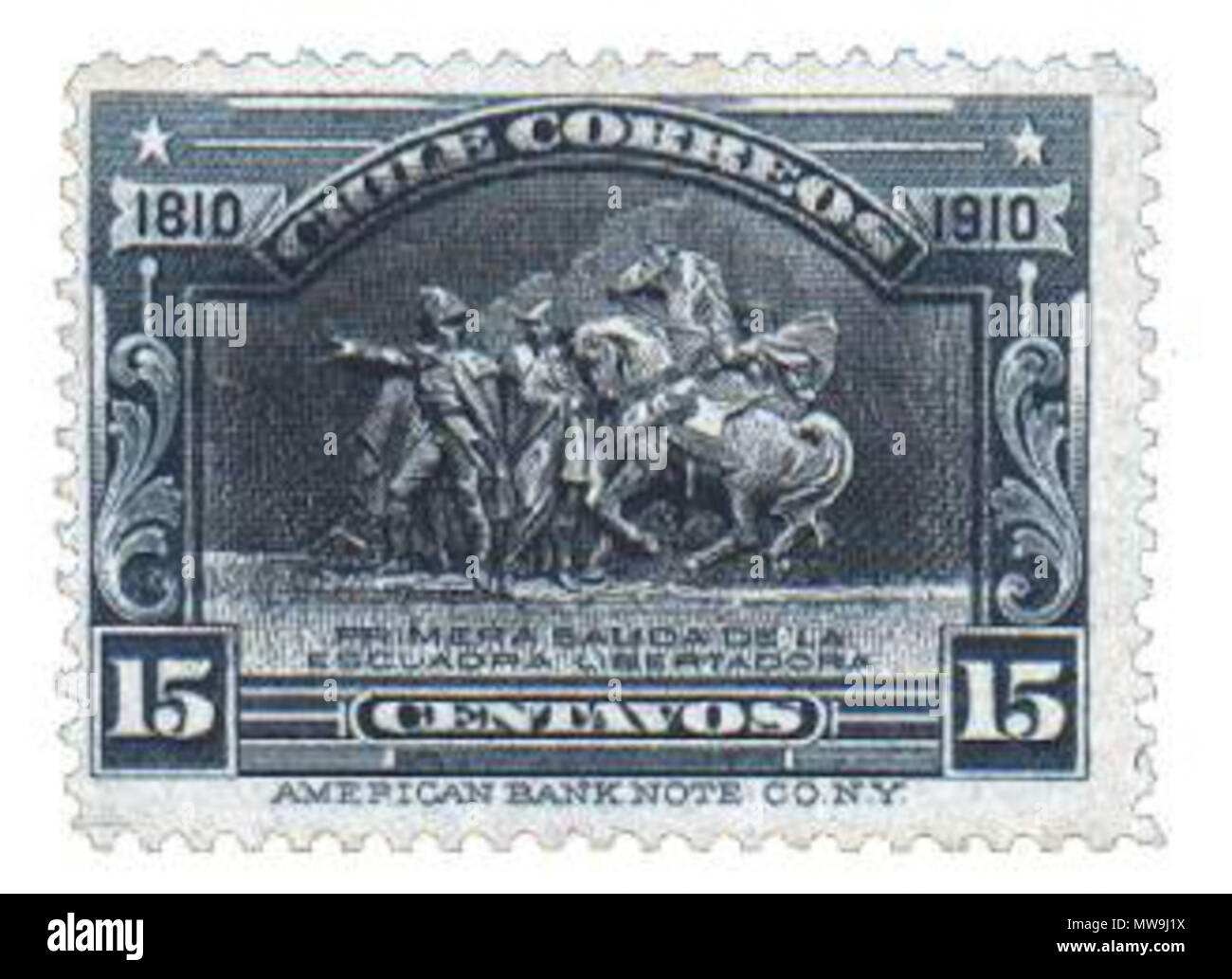 . Español: Estampilla de 15 centavos, conmemorativa del Centenario de ...