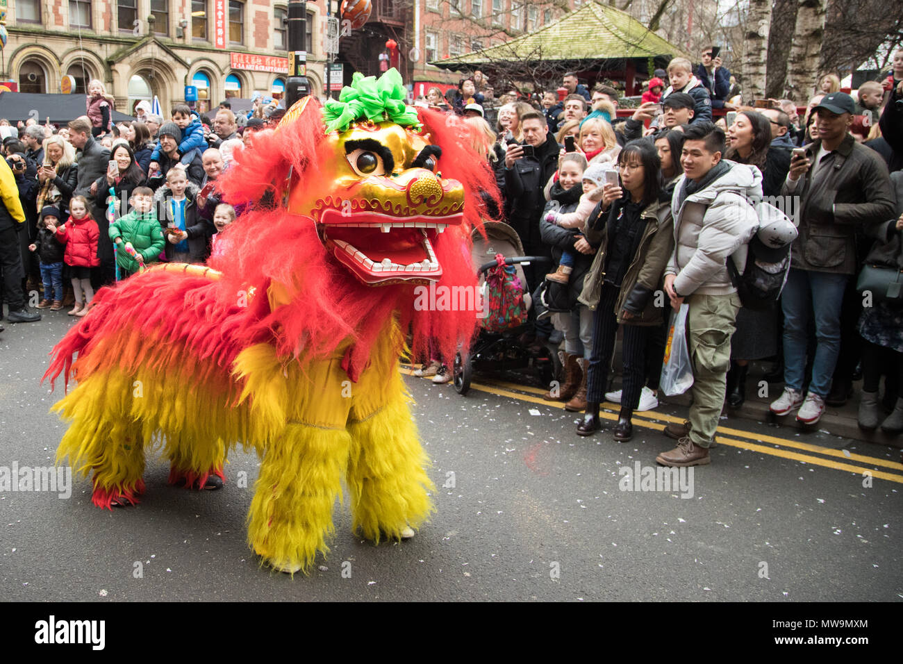 Chinese Lion performing the Lion Dance for Celebrations at the Chinese ...