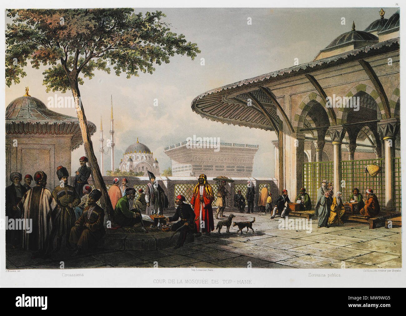 145 Cour de la mosquée de Top Hane - Brindesi Jean - 1845 Stock Photo ...