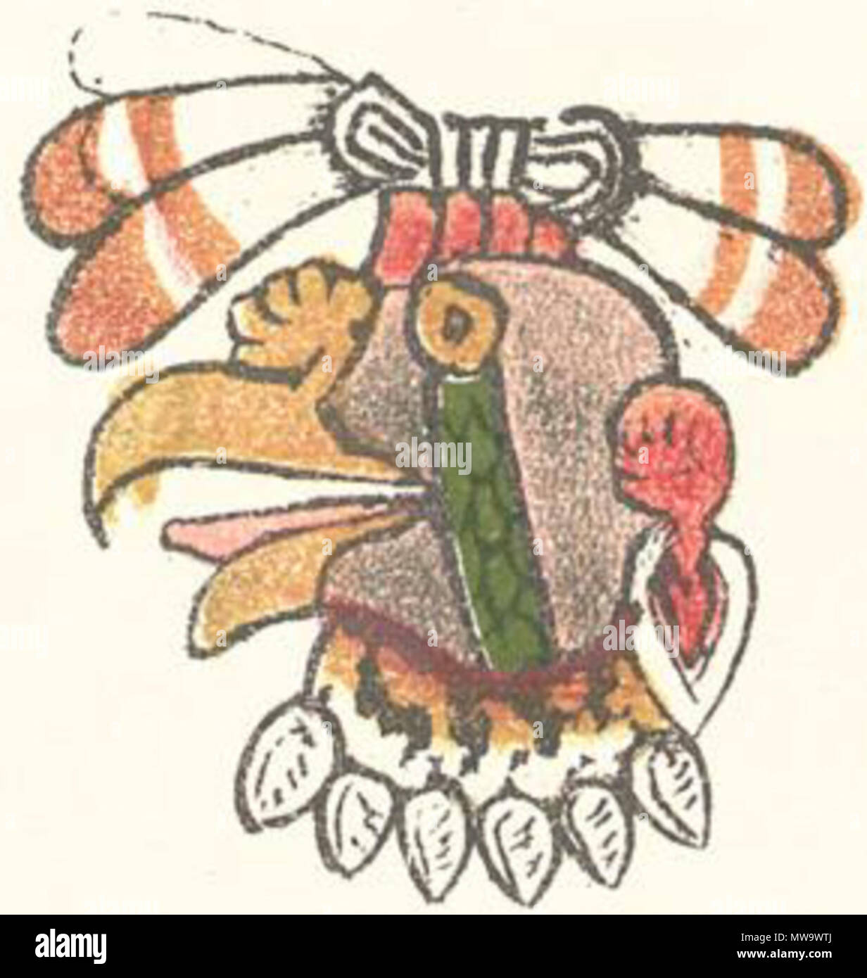 . The Aztec day sign cozcacuauhtli (vulture). 16th century. Unknown 146 ...