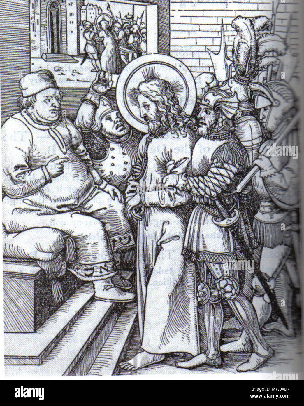 . Trial of Jesus Christ . 1885. Alexander Bida 146 Cristo caifas Stock ...