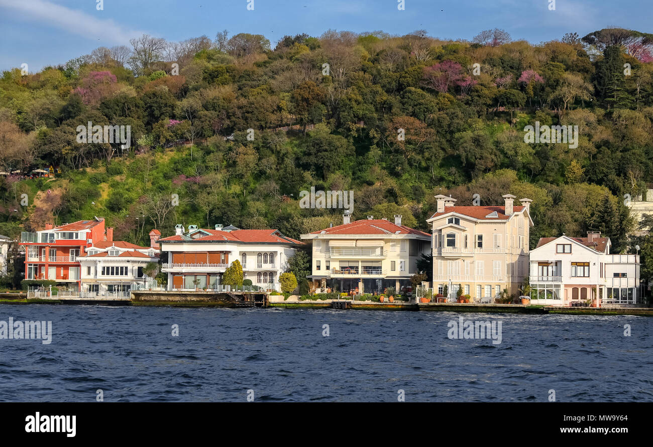 Buildings in Bosphorus Strait Side of Istanbul City, Turkey Stock Photo ...