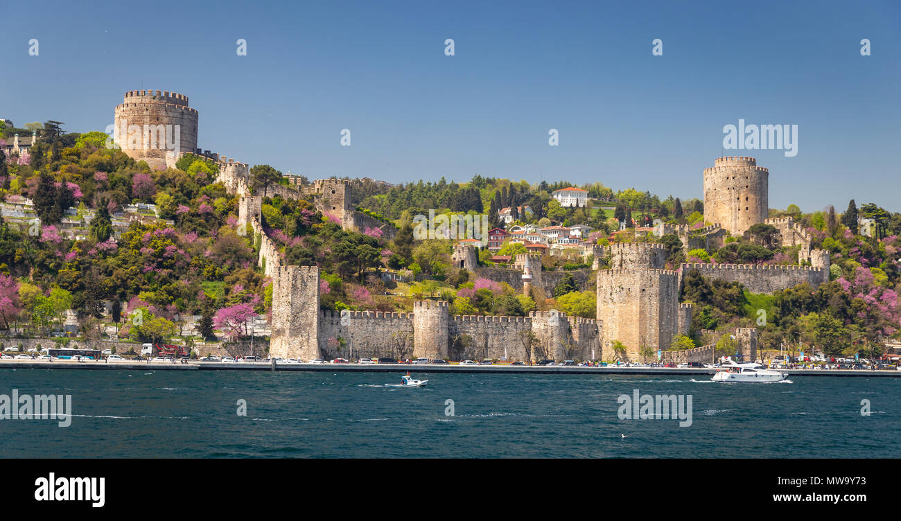 Rumelian Castle in Bosphorus Strait Coast of Istanbul City, Turkey ...