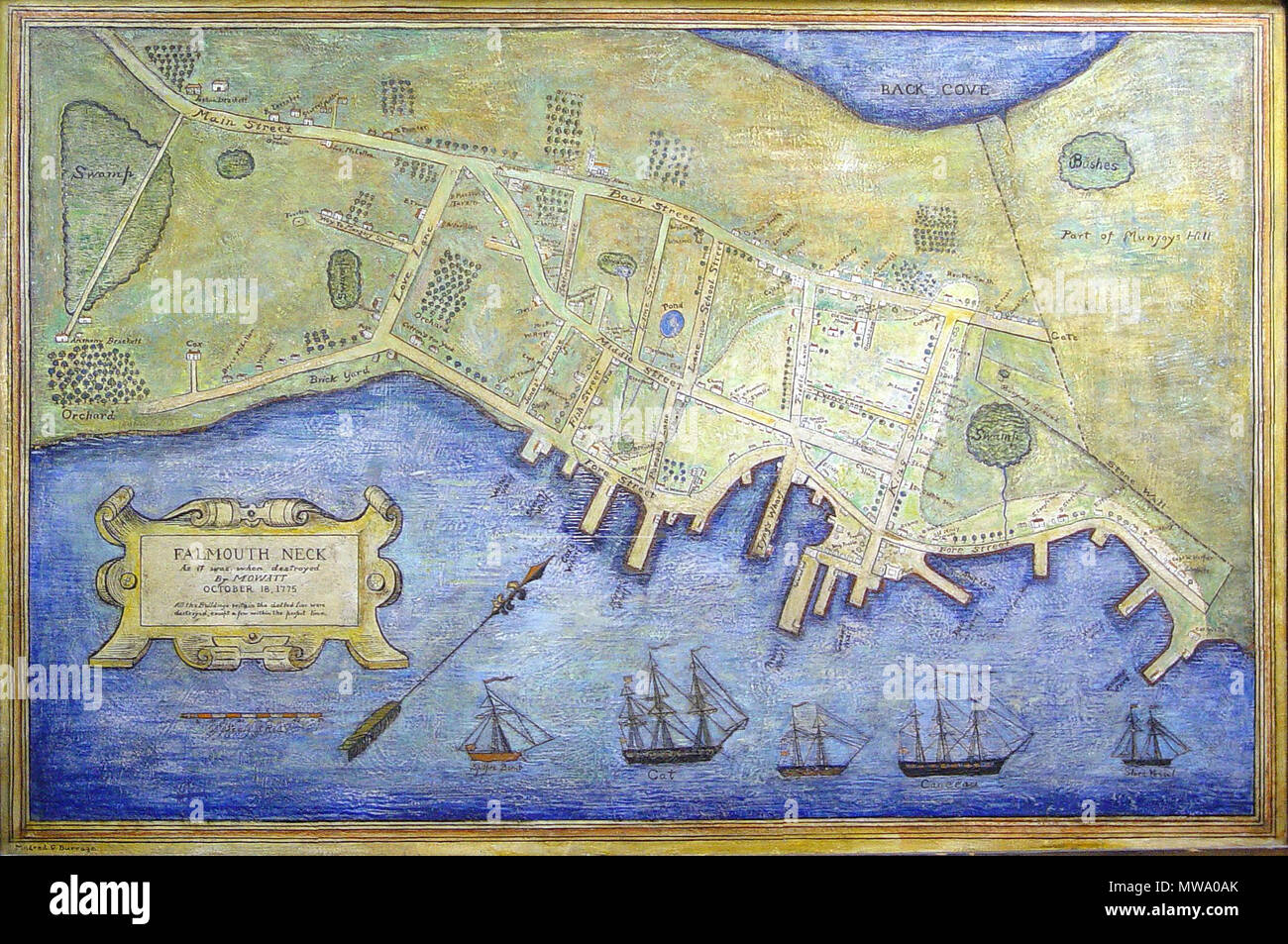 Falmouth map hi-res stock photography and images - Alamy