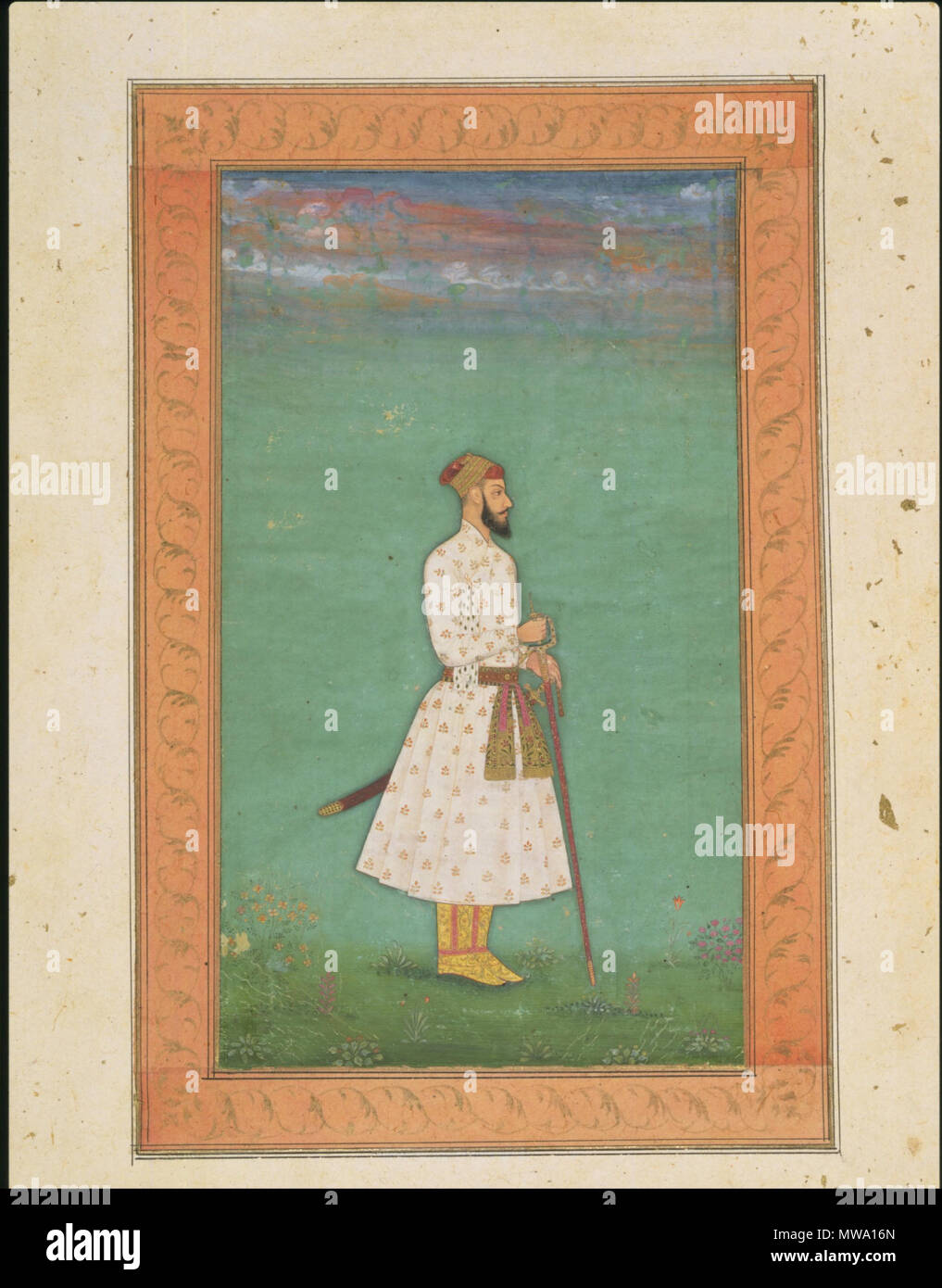 . Calligraphy, Large Clive Album; Paintings, paper gold leather, C16-18 ...