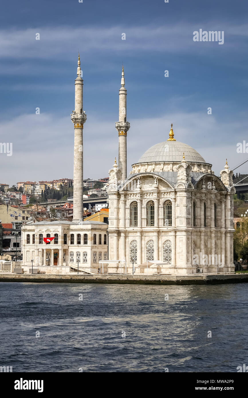 Buyuk Mecidiye Mosque in Ortakoy District, Istanbul City, Turkey Stock ...