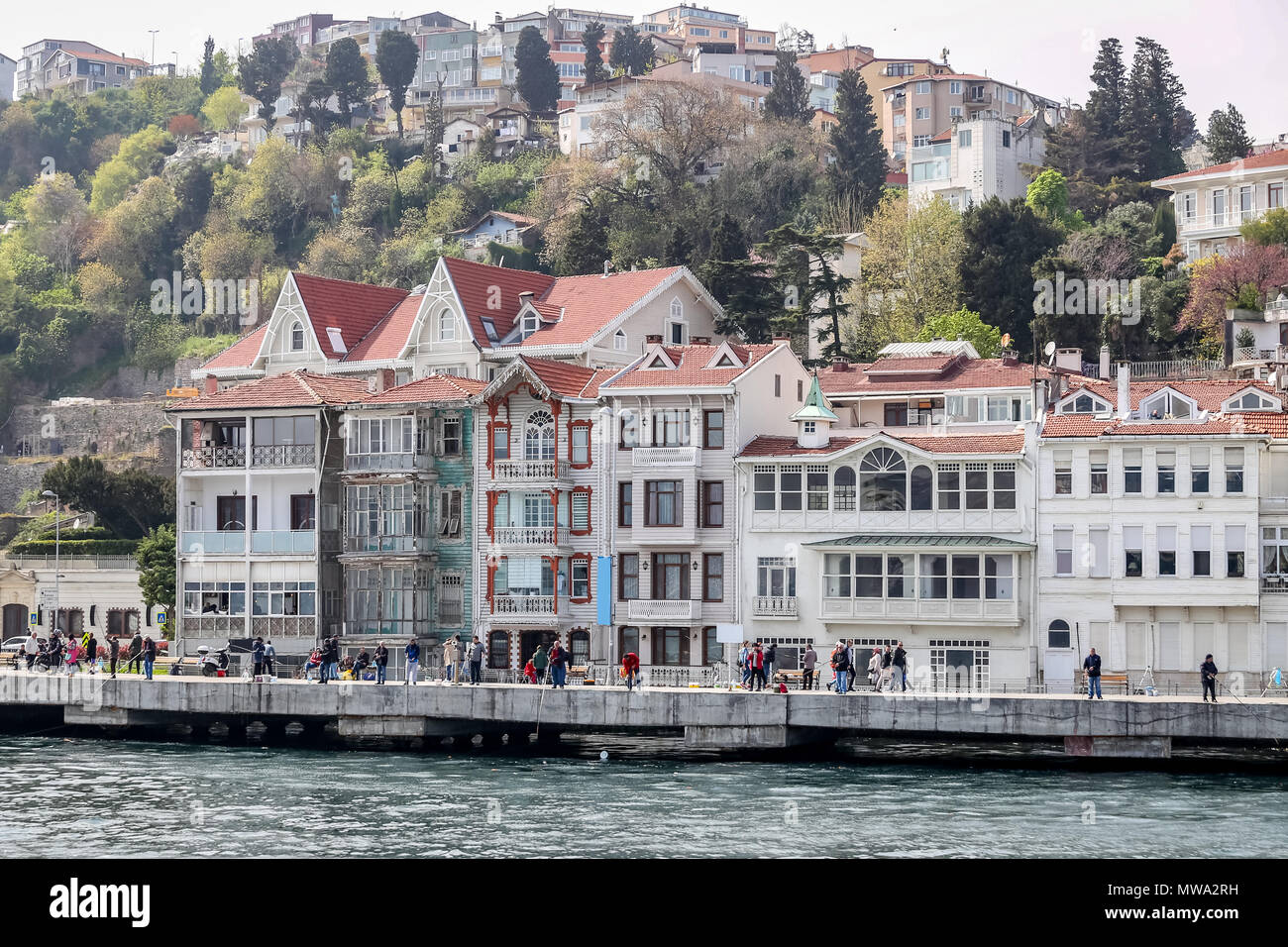 Buildings in Bosphorus Strait Side of Istanbul City, Turkey Stock Photo ...