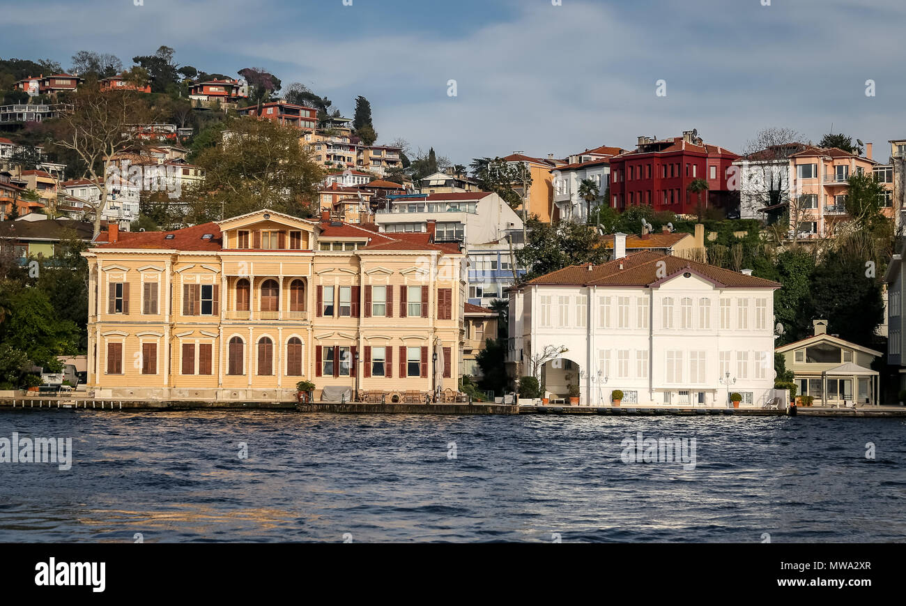 Buildings in Bosphorus Strait Side of Istanbul City, Turkey Stock Photo ...