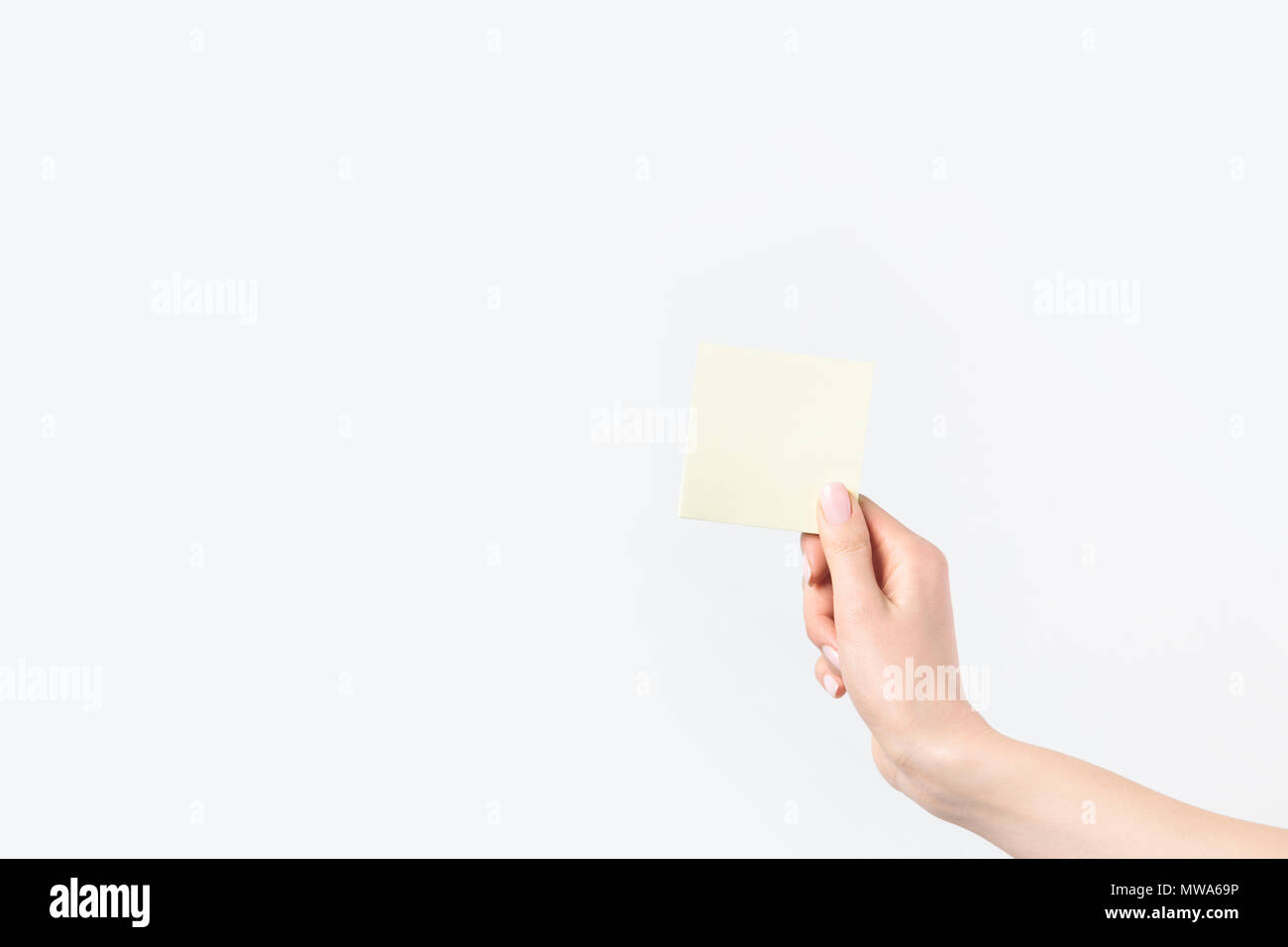 Sticky note in hand hi-res stock photography and images - Alamy