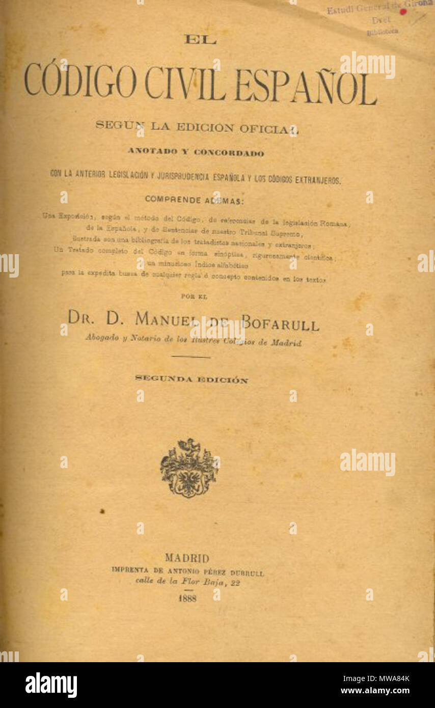 137 Codigo Civil España 01 Stock Photo - Alamy