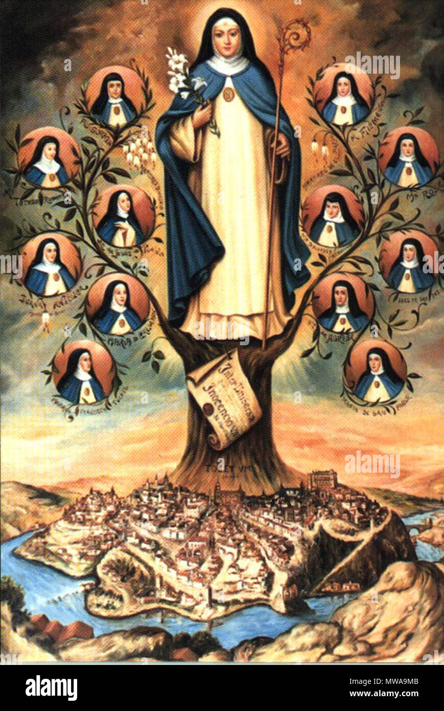 . English: Genealogical tree of the Conceptionist Order, with ...