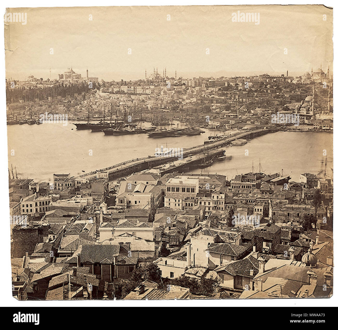 . Panorama of Constantinople from the Galata Tower, consisting of 11 ...